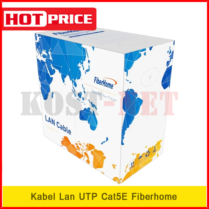 Kabel Lan UTP Cat5E Fiberhome Full Tembaga White - Kost-Net.COM