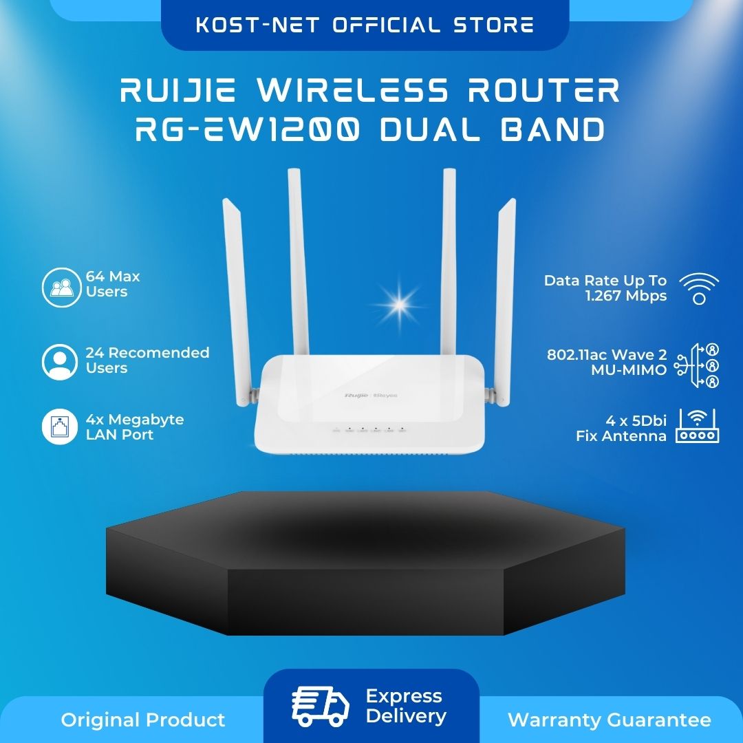Ruijie Wireless Router Reyee RG-EW1200 Dual Band 1200M - Kost-Net.COM